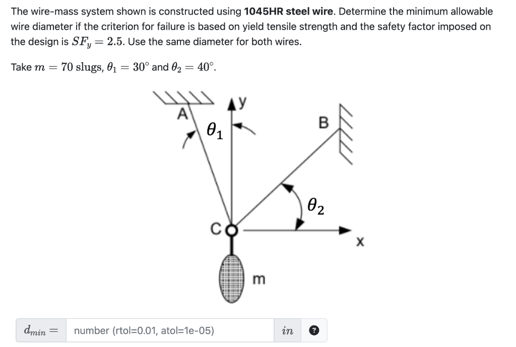 Solved The wire-mass system shown is constructed using | Chegg.com