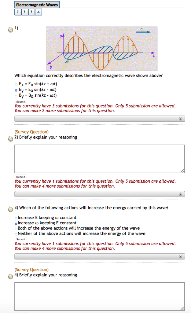 Solved Electromagnetic Waves 1) Which equation correctly | Chegg.com