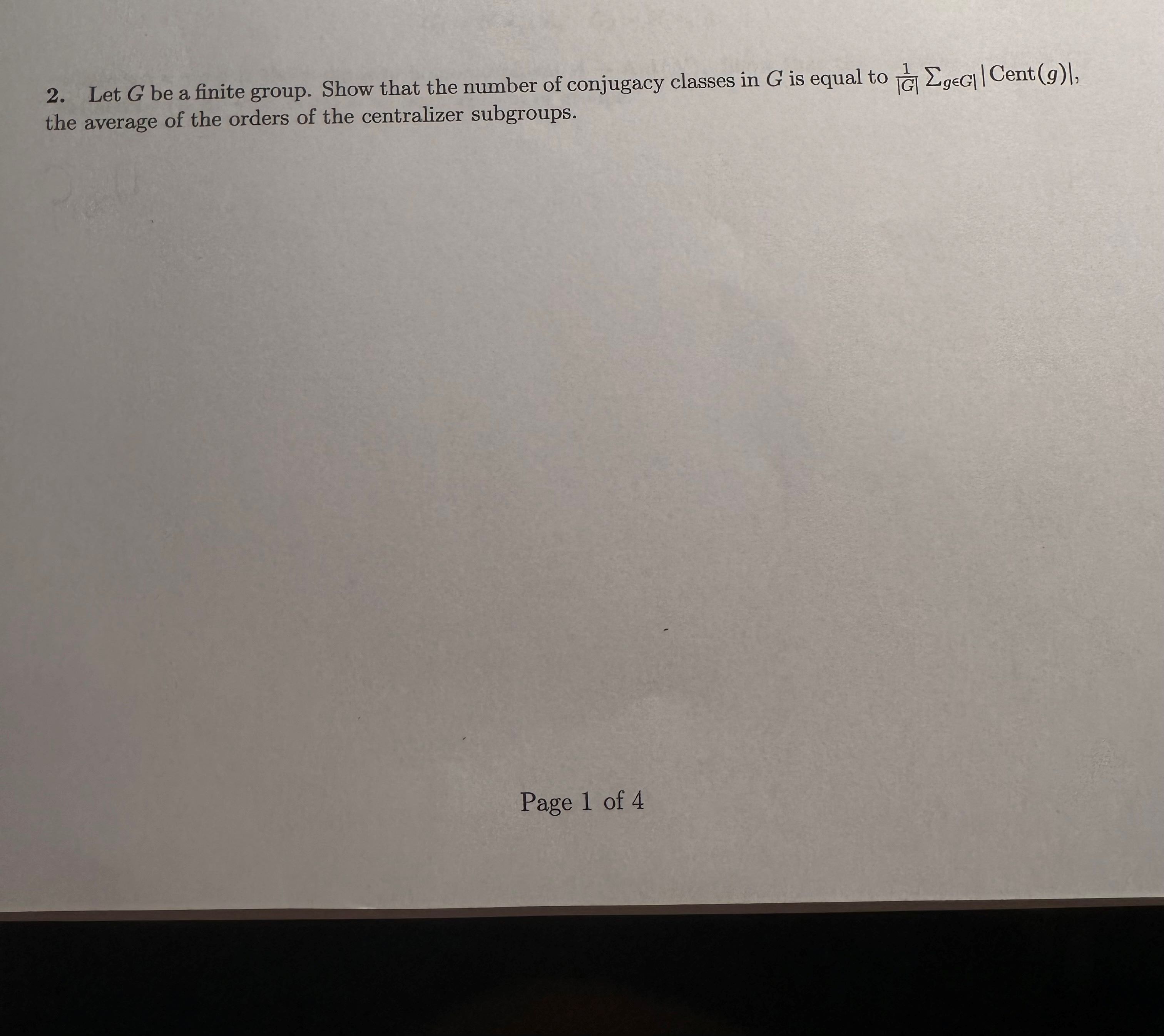 Solved 2. Let G be a finite group. Show that the number of | Chegg.com