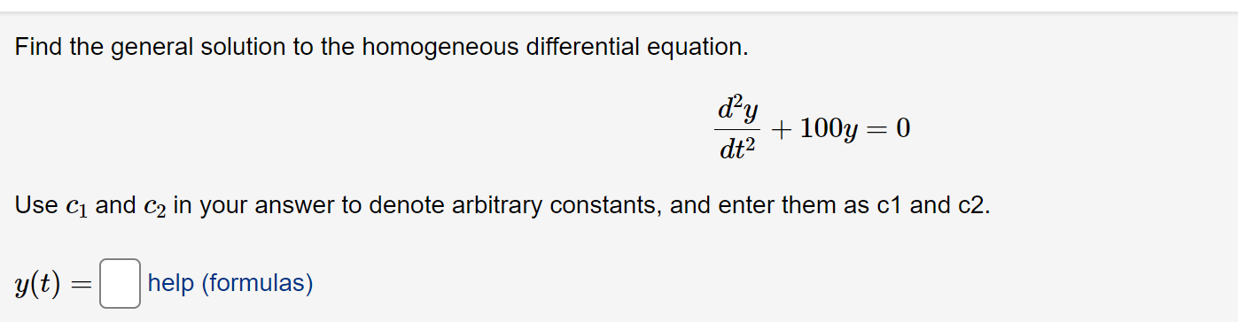 Solved Find the general solution to the homogeneous | Chegg.com