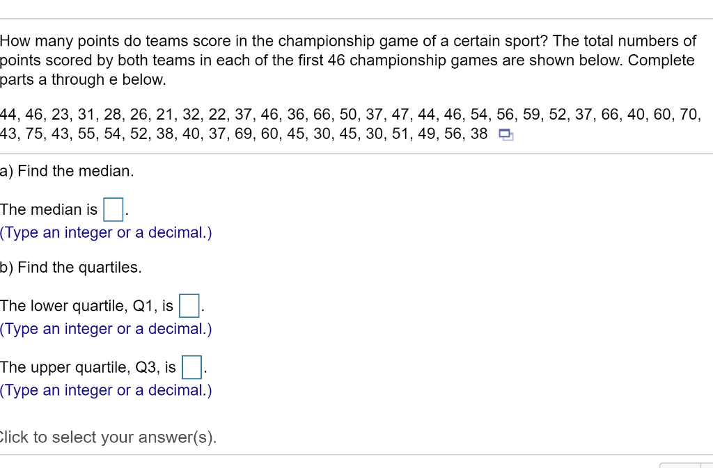 Solved How many points do teams score in the championship | Chegg.com