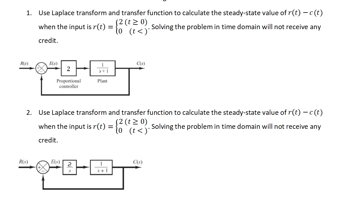 Solved 1. Use Laplace transform and transfer function to | Chegg.com