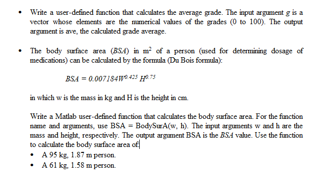 Solved Write a user-defined function that calculates the | Chegg.com