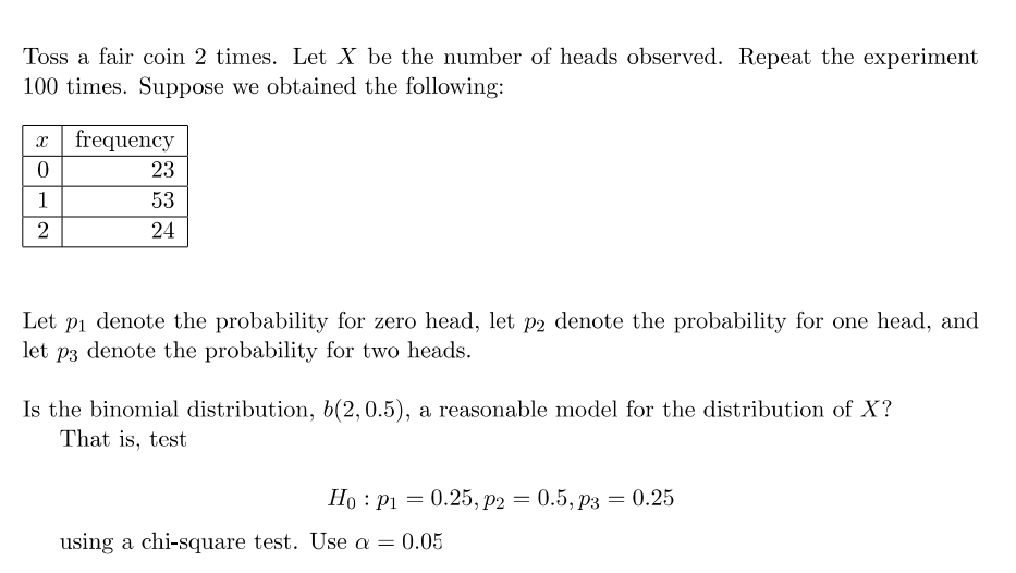 Solved Toss a fair coin 2 times. Let X be the number of | Chegg.com