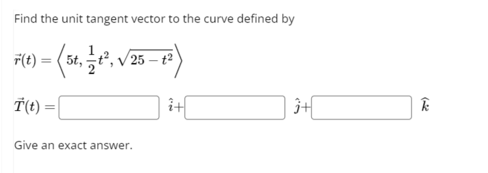 Solved Find the unit tangent vector to the curve defined | Chegg.com