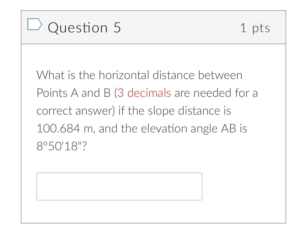 Solved Question 5 1pt What is the horizontal distance | Chegg.com