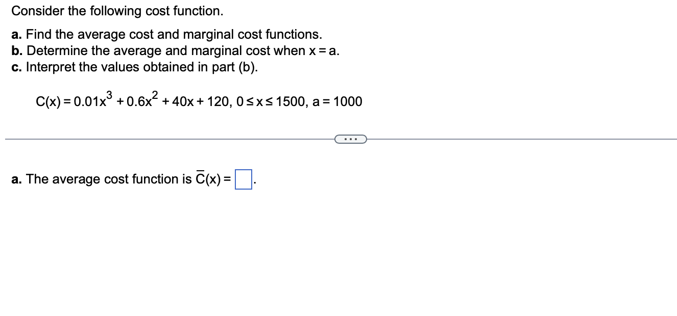 Solved Consider The Following Cost Function A Find The Chegg