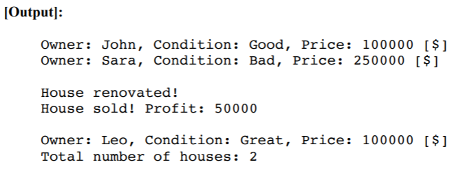 Solved Can You Write A Class Called House Each Object Of 