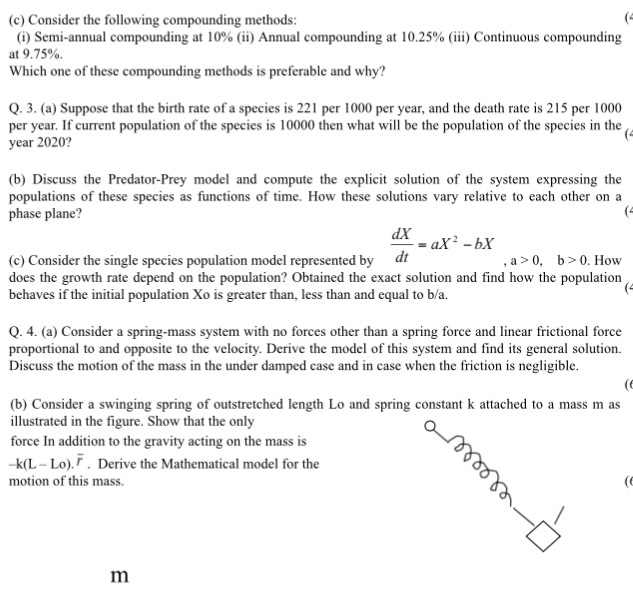 Solved Consider the following compounding methods: (i) | Chegg.com