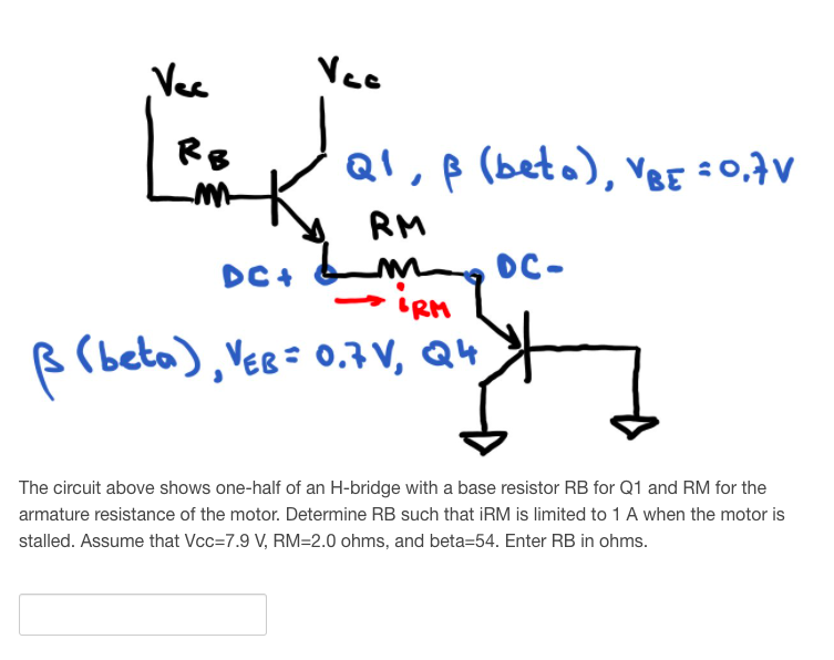 Solved V Vac RB QI, ß (beta), VBE 20,7V RM DC- DC+ "RM | Chegg.com