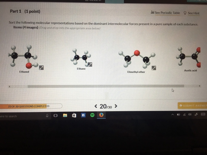 Solved Part 1 (1 point) see Periodic Table see Hint Sort the | Chegg.com