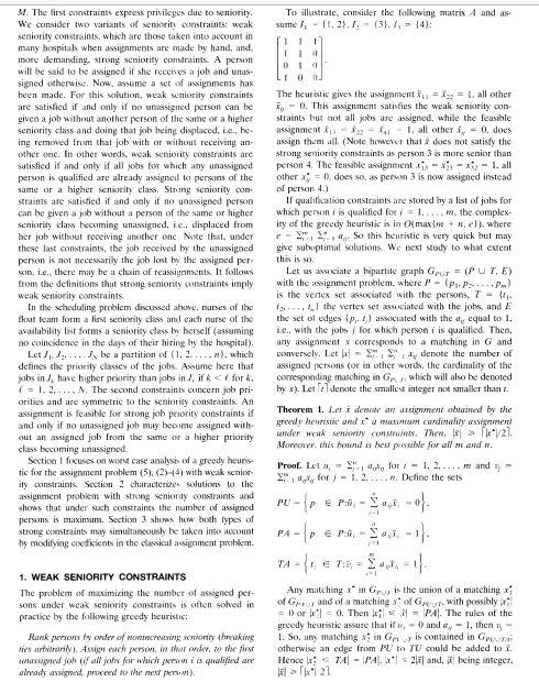 Assignment problem with seniority and job | Chegg.com