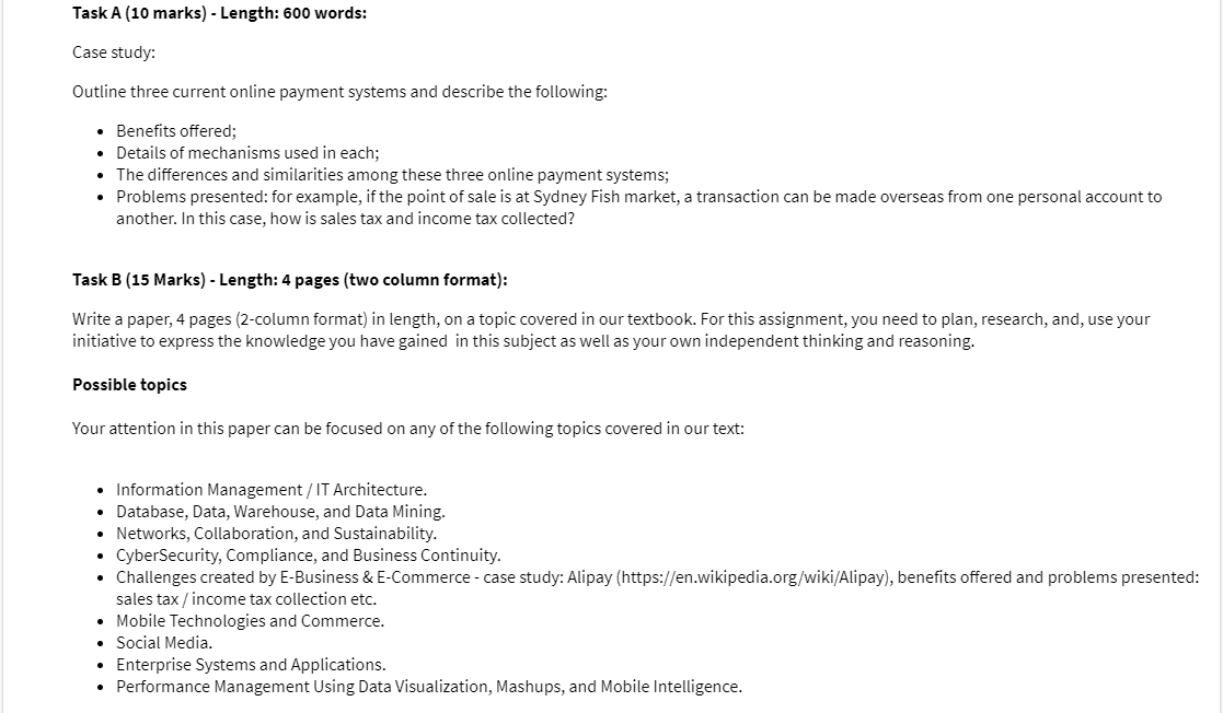 Solved Task A (10 marks) - Length: 600 words: Case study: | Chegg.com