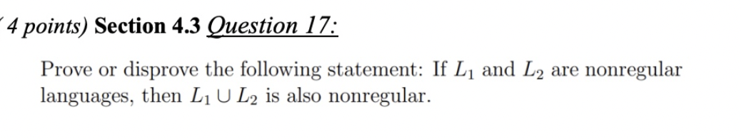 Solved Prove or disprove the following statement: If L1 and | Chegg.com