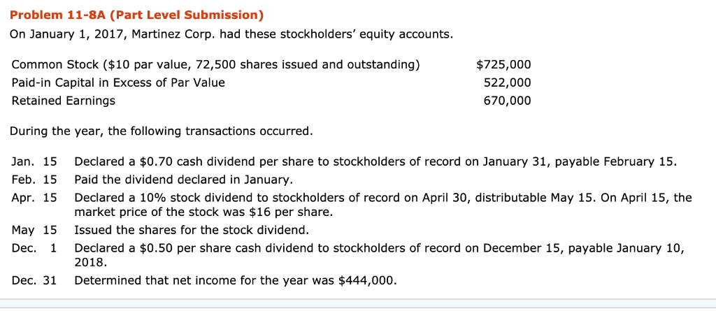 Solved Problem 11-8A (Part Level Submission) On January 1, | Chegg.com