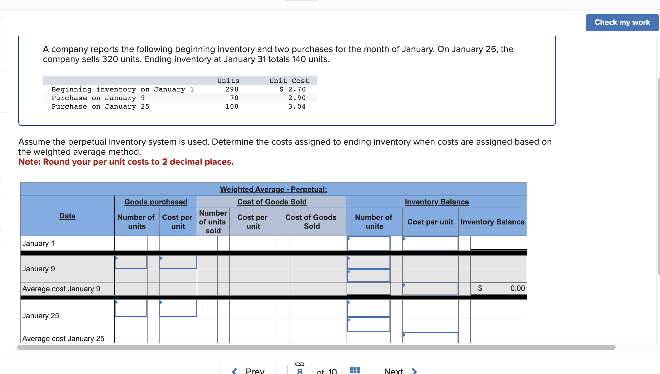 Solved A company reports the following beginning inventory | Chegg.com