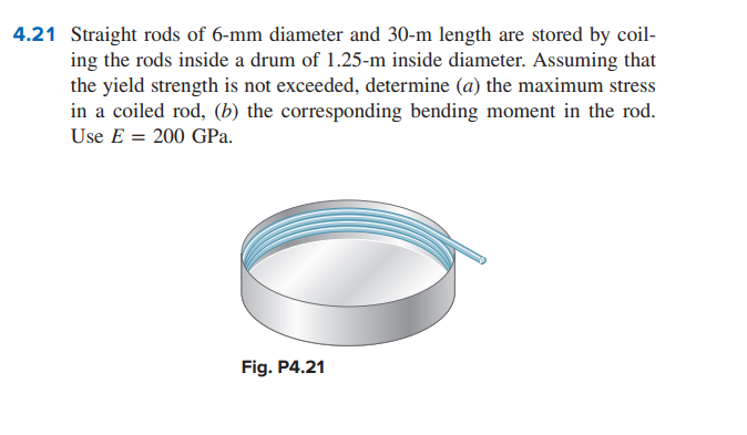 Solved 4.21 Straight rods of 6-mm diameter and 30-m length | Chegg.com