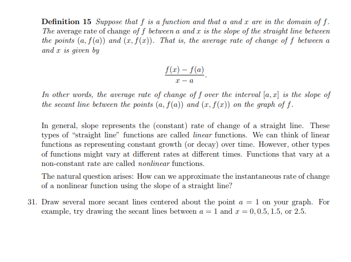 Solved Definition 15 Suppose that f is a function and that a | Chegg.com