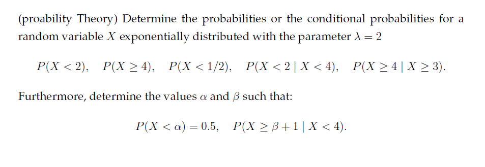 Solved (proability Theory) Determine the probabilities or | Chegg.com