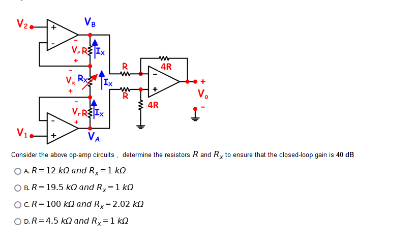 Solved V2. VB + V.RŽIX R w Ix R 4R VxRxs V. 4R VERBIX V1 VA | Chegg.com