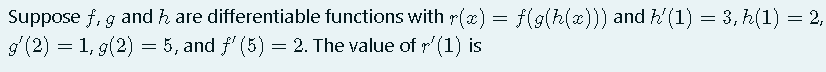 Solved Suppose f,g and h are differentiable functions with | Chegg.com