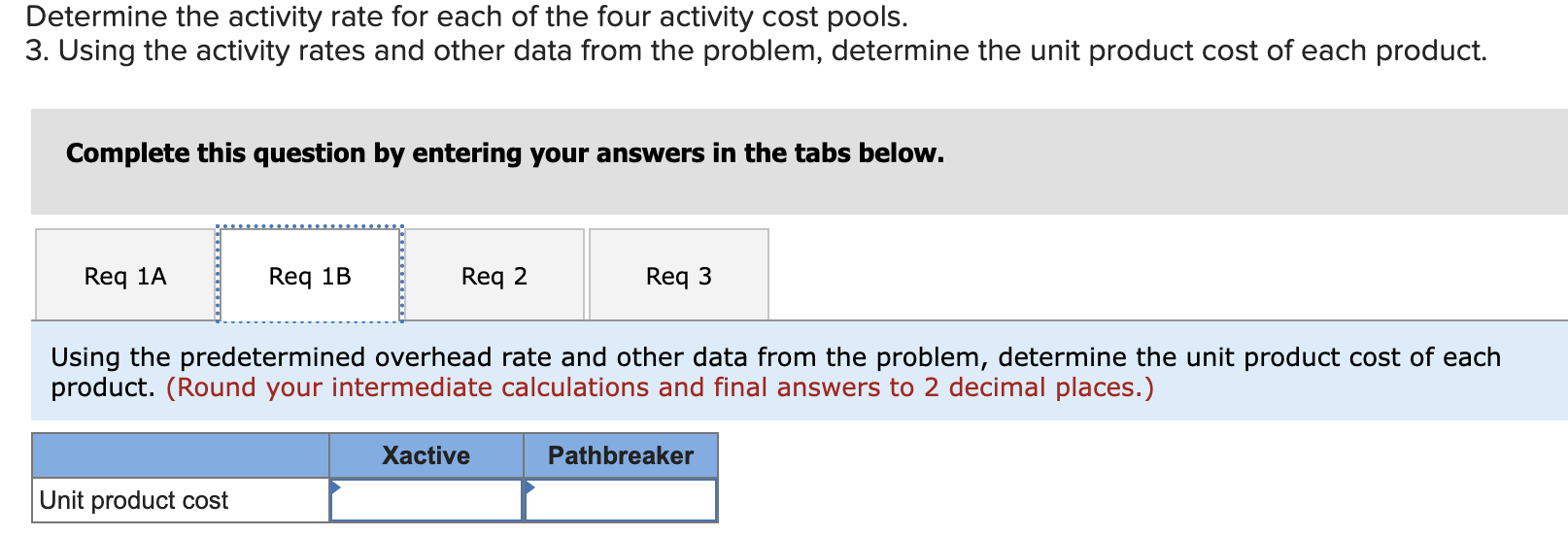 Solved etermine the activity rate for each of the four | Chegg.com