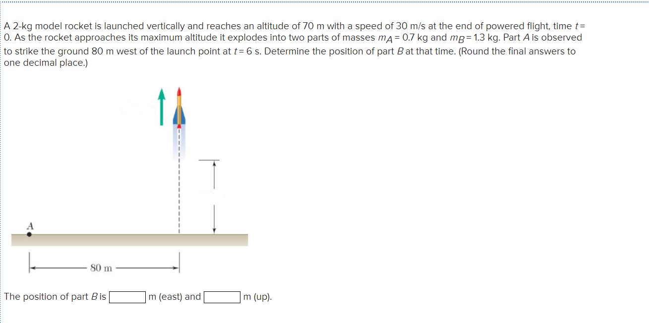 Solved A 2-kg model rocket is launched vertically and | Chegg.com