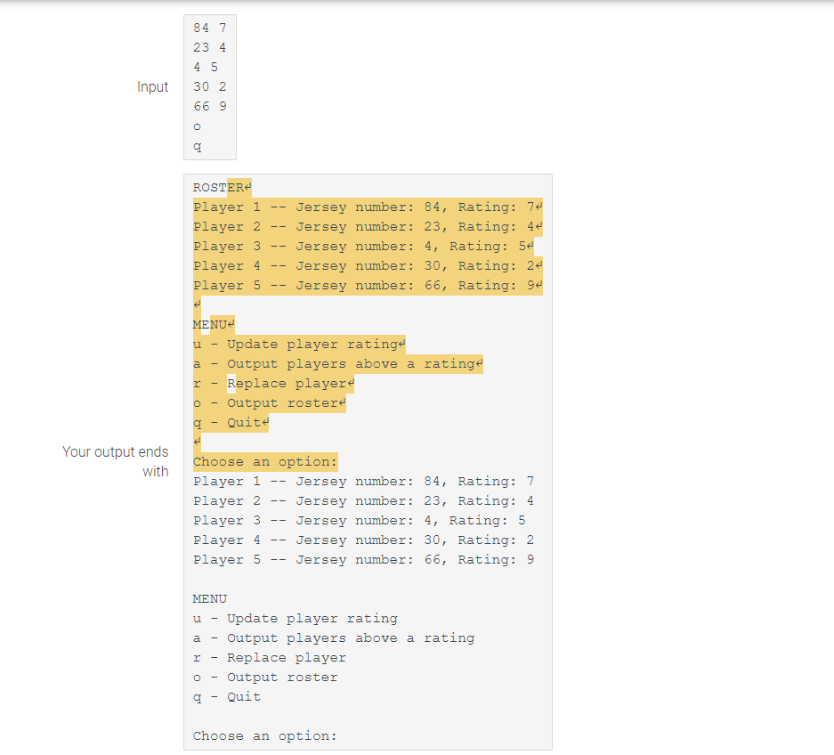Solved 5.29 LAB*: Program: Soccer team roster This program | Chegg.com