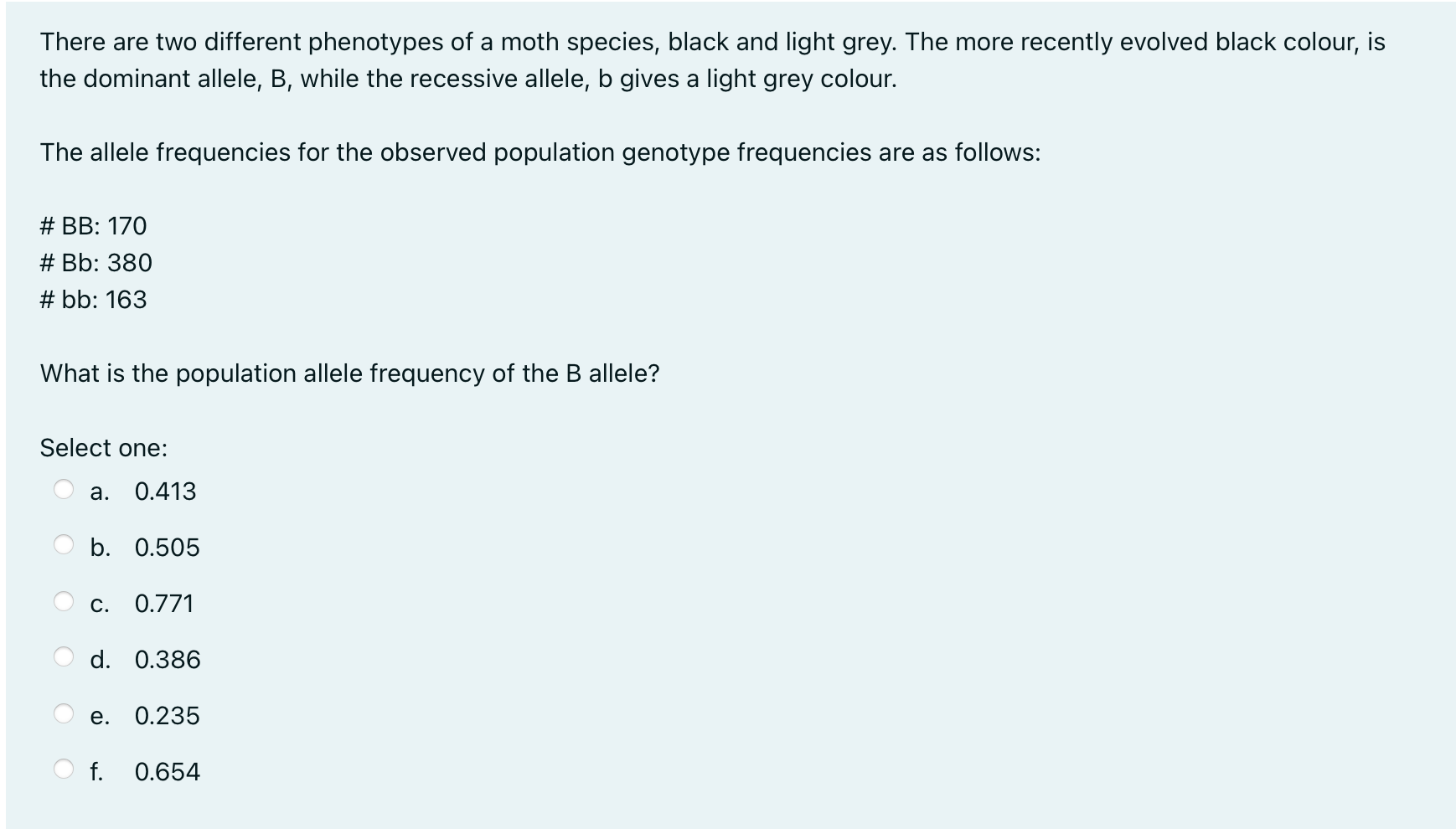 Solved a There are two different phenotypes of a moth | Chegg.com