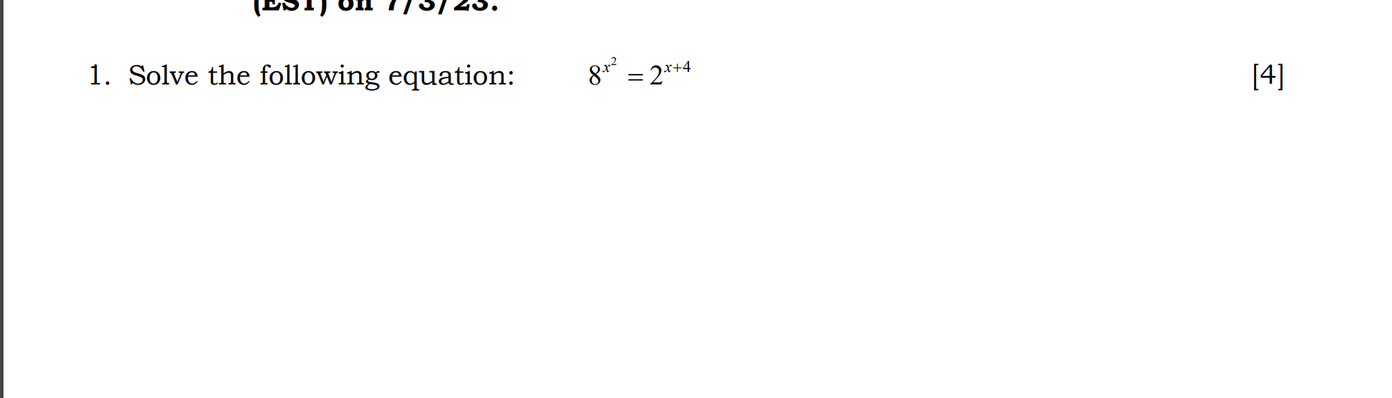 Solved 1. Solve the following equation: 8x2=2x+4 | Chegg.com