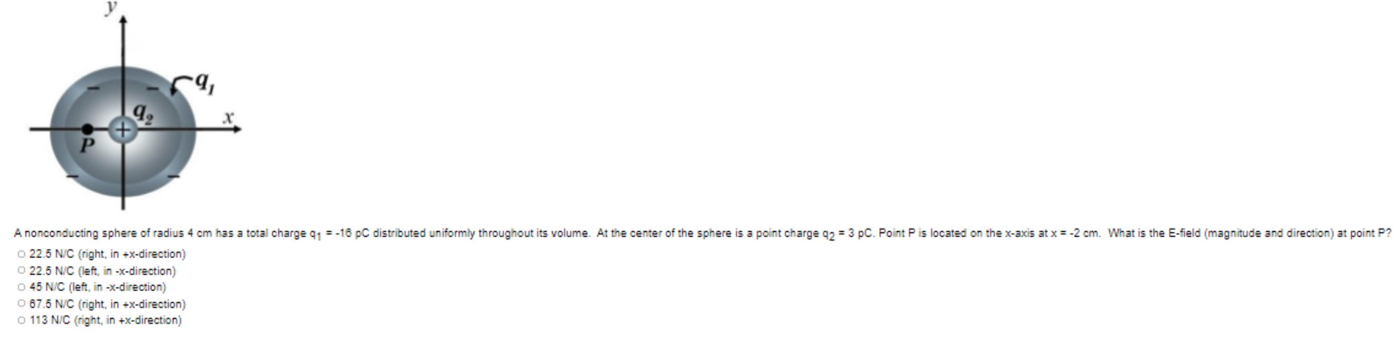 Solved A nonconducting sphere of radius 4 cm has a total | Chegg.com