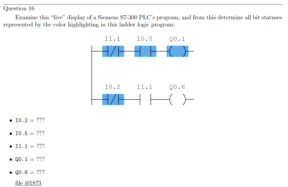 Solved Examine this "live" display of a Siemens S7-300 PLC's | Chegg.com