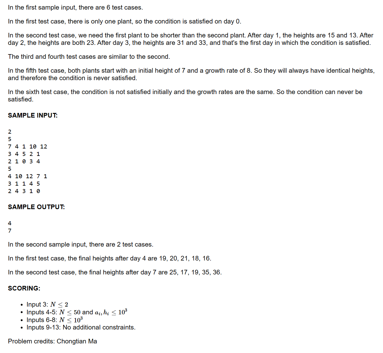 Solved Farmer John is growing N(1≤N≤2⋅105) plants of | Chegg.com