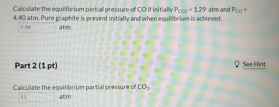 Solved Chemical Equilibrium partial pressure Q1.) I need | Chegg.com