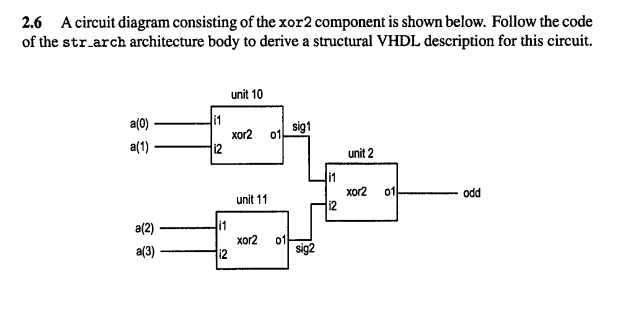 Solved 2.6 A circuit diagram consisting of the xor2 | Chegg.com