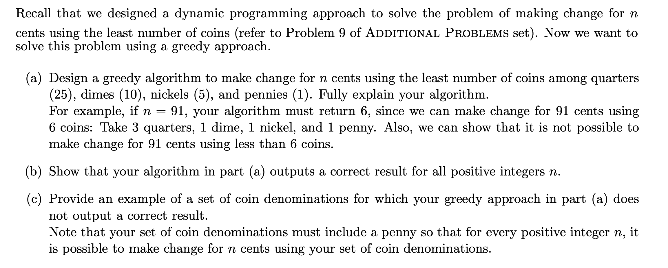 Solved Recall that we designed a dynamic programming | Chegg.com