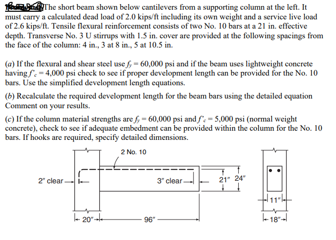 [Solved]: 12menthe short beam shown below cantilevers from