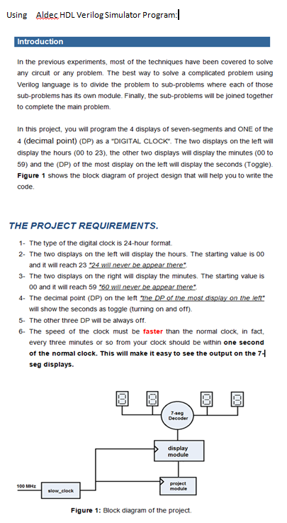 Using Aldec HDL Verilog Simulator Program | Chegg.com