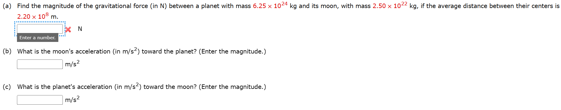 Solved \\( 2.20 \\times 10^{8} \\mathrm{~m} \\). (b) What is | Chegg.com