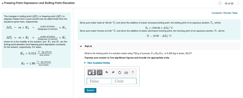 Solved Freezing-Point Depression and Bolling-Point Elevation | Chegg.com