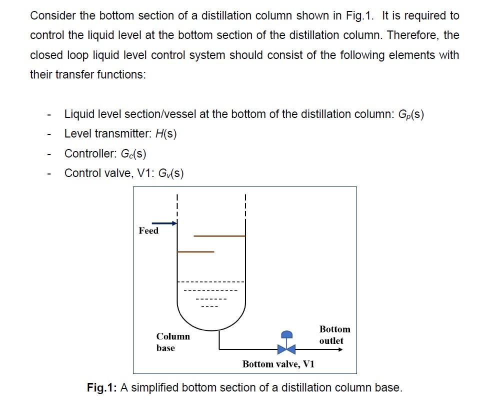 Consider the bottom section of a distillation column | Chegg.com
