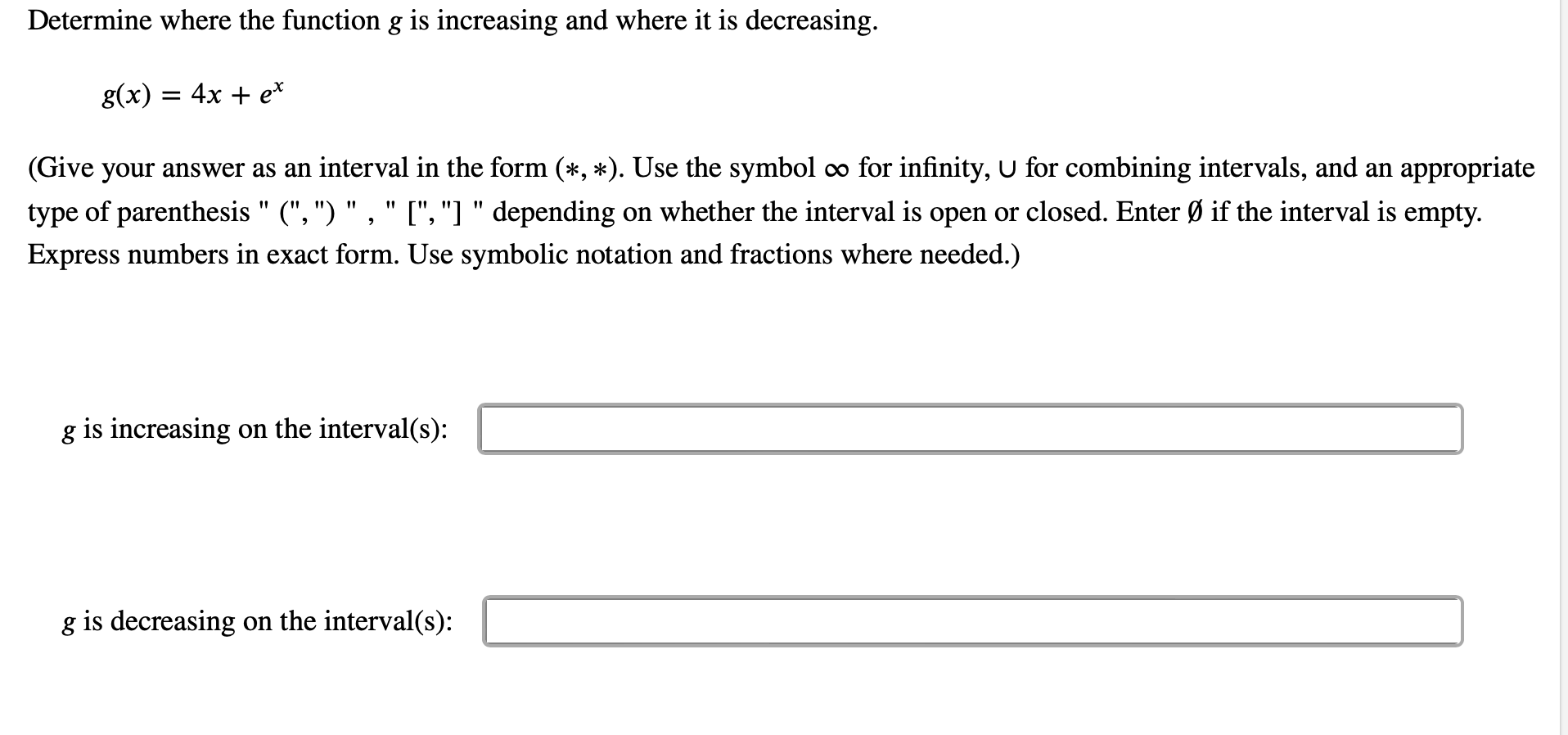 Solved Determine where the function g is increasing and | Chegg.com