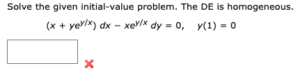 Solved Solve the given initial-value problem. The DE is | Chegg.com