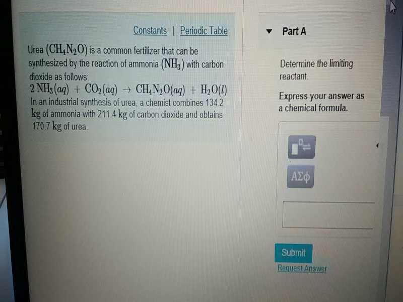 Solved Constants I Periodic Table Part A Urea (CH N20) is a | Chegg.com