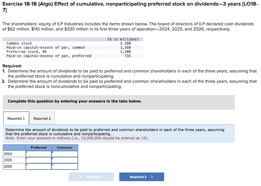 Solved Exercise 18-18 (Algo) Effect of cumulative, | Chegg.com
