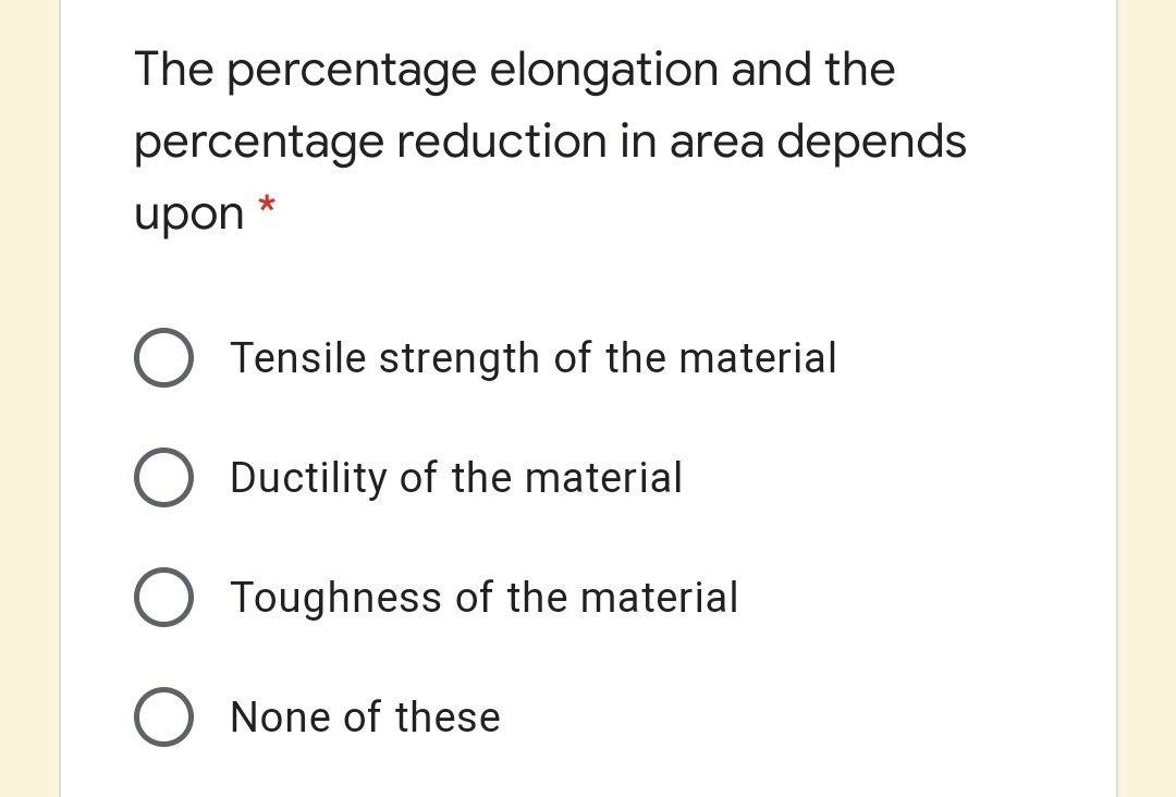 Solved The percentage elongation and the percentage | Chegg.com