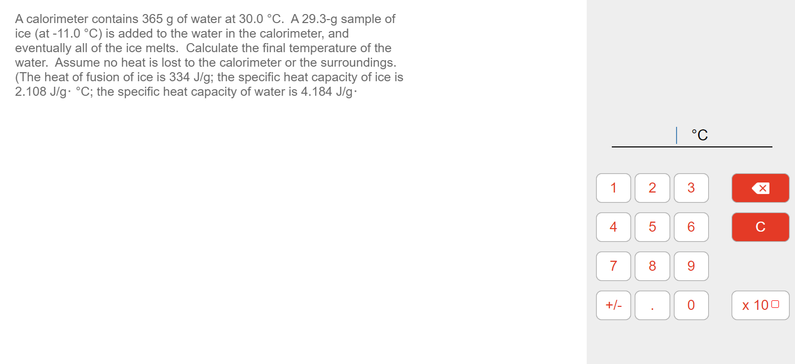 Solved A calorimeter contains 145 g of water at 35.0∘C. A | Chegg.com