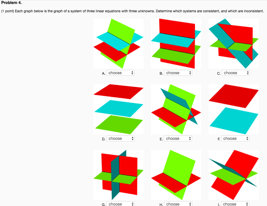 Solved Problem 4. (1 point) Each graph below is the graph of | Chegg.com