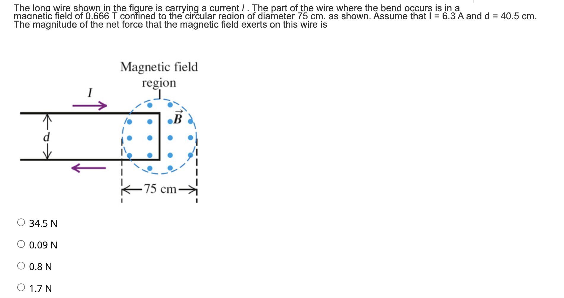 Solved The lona wire shown in the figure is carrying a | Chegg.com