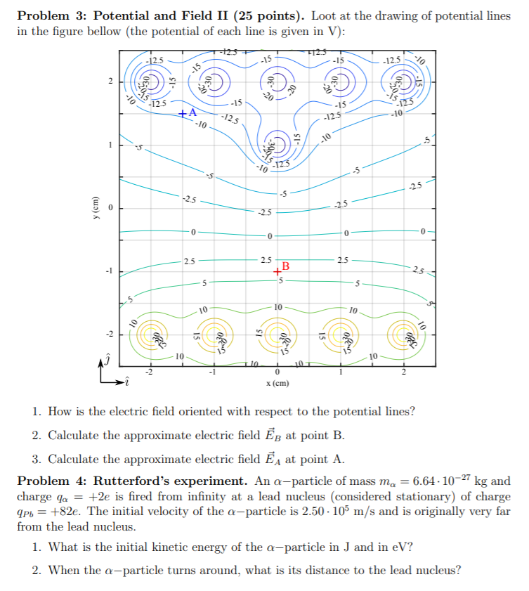 Solved Problem 3: Potential and Field II (25 points). Loot | Chegg.com